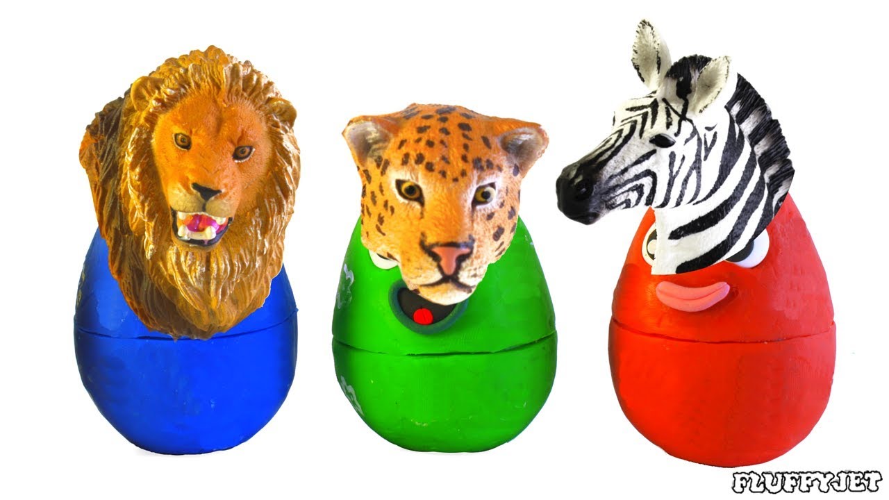 Learn Numbers with Wild Zoo Animals Surprise Toys Color Surprise Eggs ...
