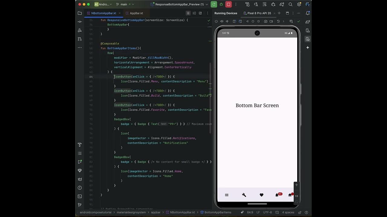 Compose Material Design 3 Component - Bottom App Bar Tutorial - YouTube
