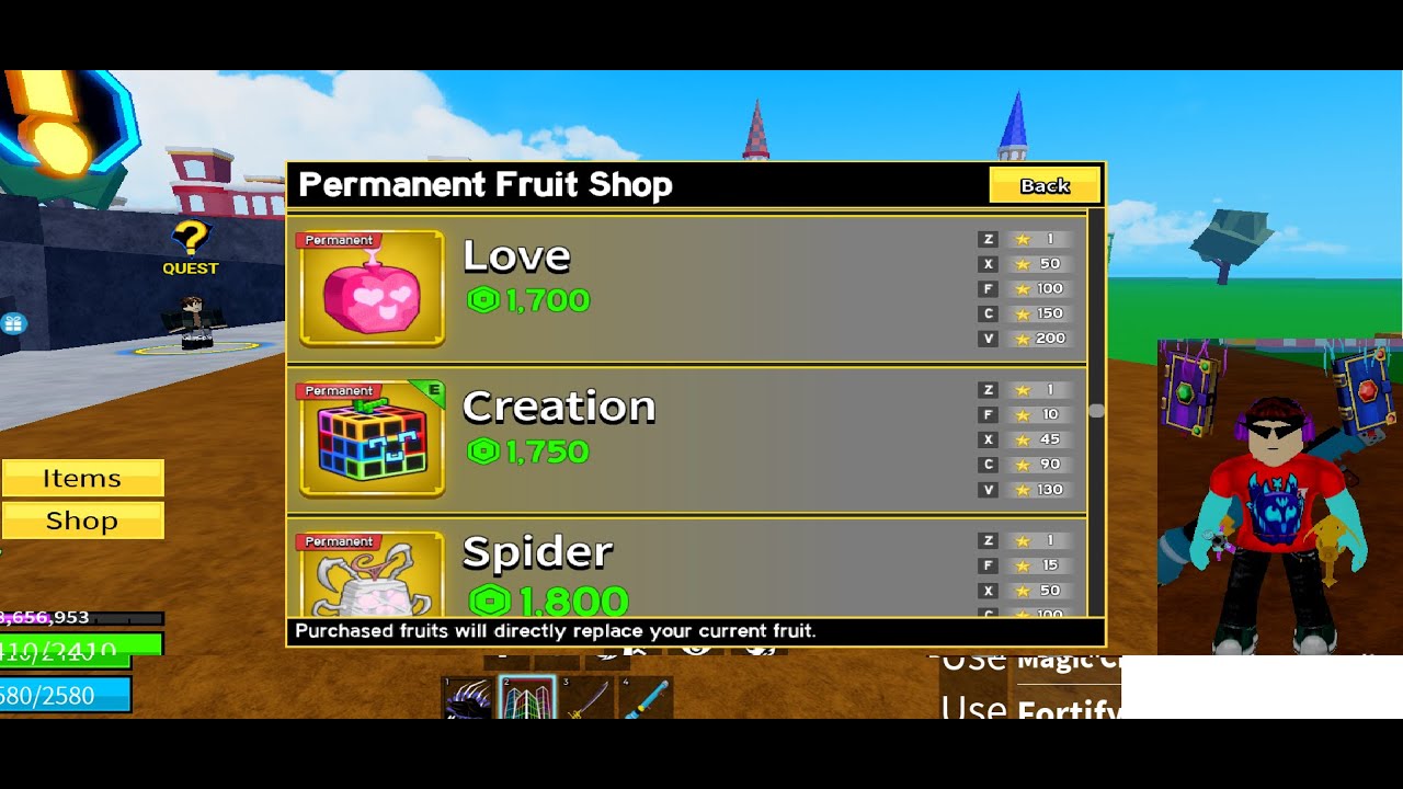Unlocking all moves with the new CREATION fruit - YouTube