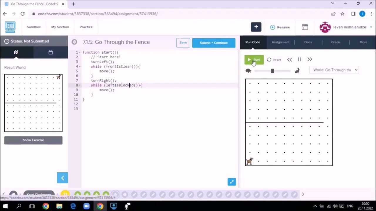 Karel სავარჯიშო 7.1.5 / Go Through the Fence - YouTube