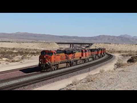 BNSF 7672 ES44DC 11-7-18 12 Unit Power Move Barstow, Ca Ron Diczhazy - YouTube