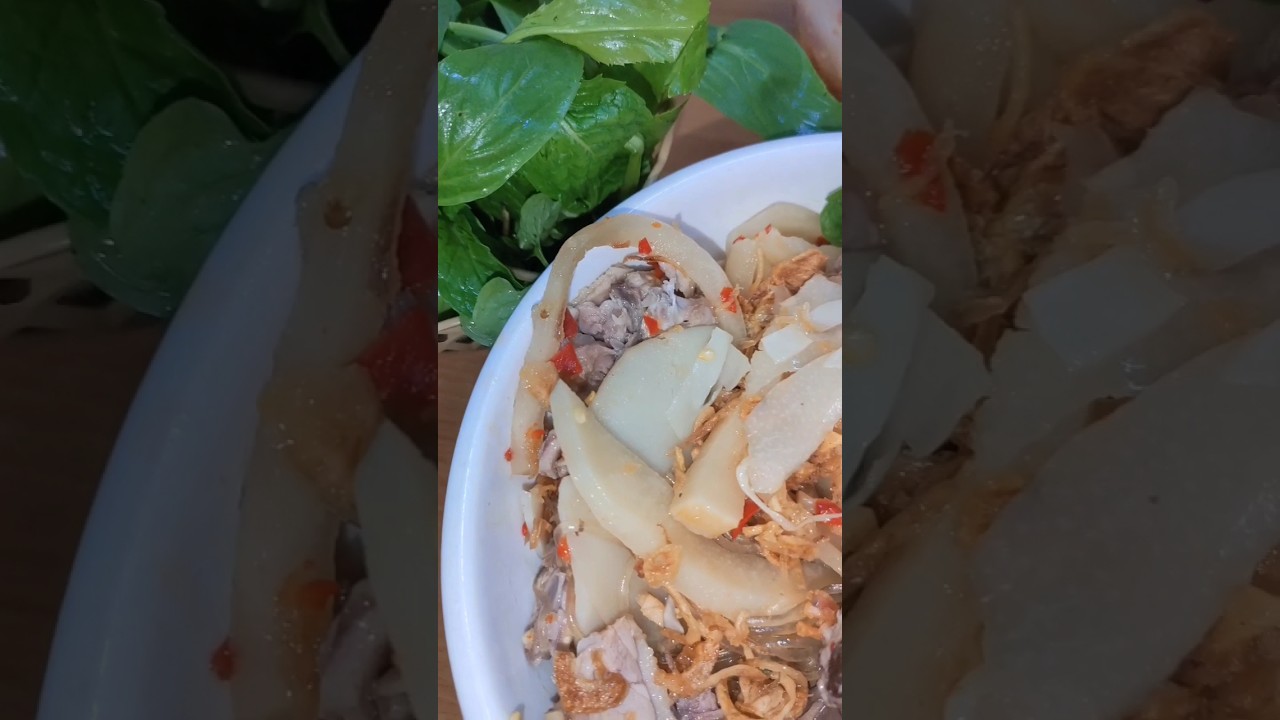 Delicious meal, including stir-fried vermicelli, boiled duck meat ...