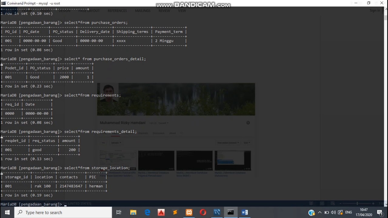 MySQL (Database,Skema Relasi dan ERD-Diagram Pengadaan Barang) - YouTube