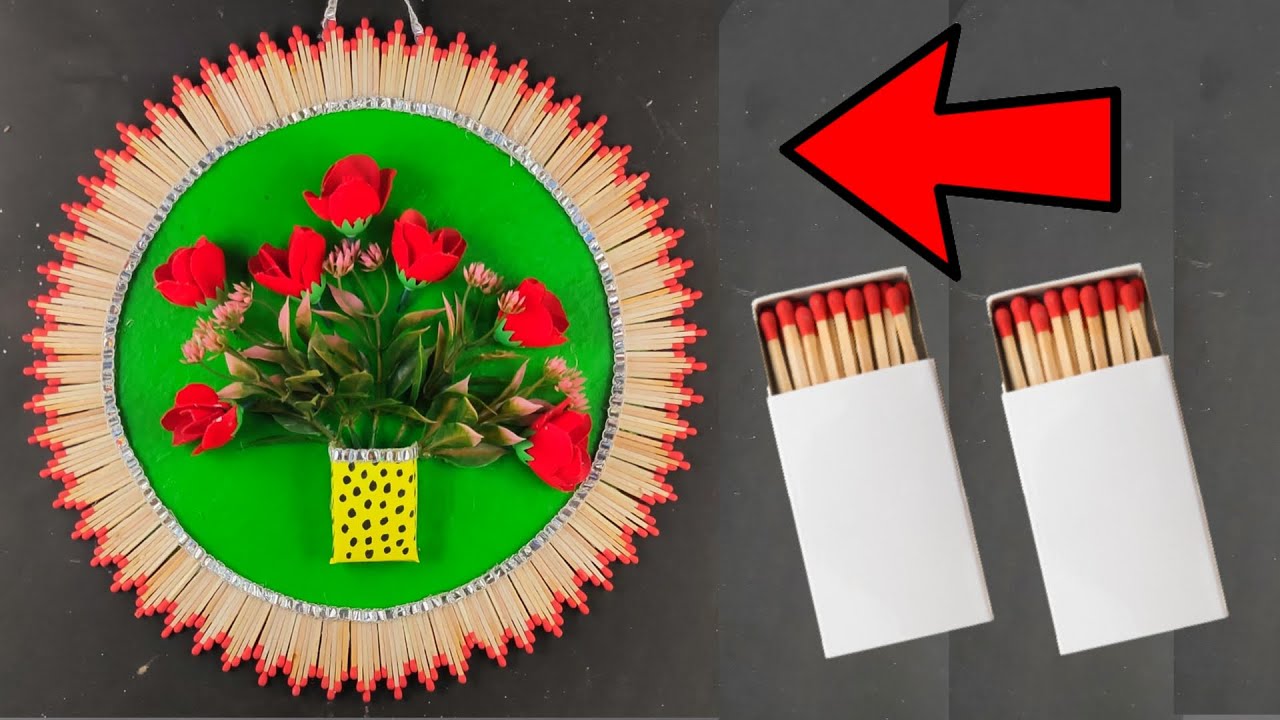 Matchstick wall hanging। matchstick art and craft ideas। matchstick ...
