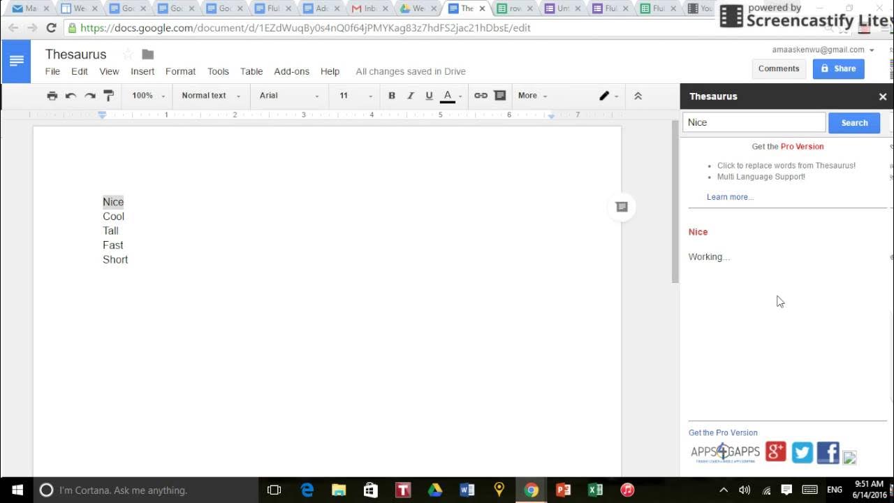 How to Use Thesaurus in Google Docs - YouTube