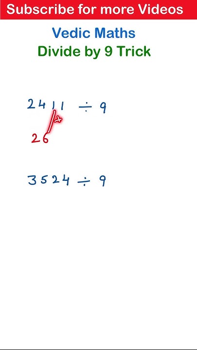 Vedic Maths Tricks for Fast calculations | Divide by 9 | Vedic maths | #35 - YouTube