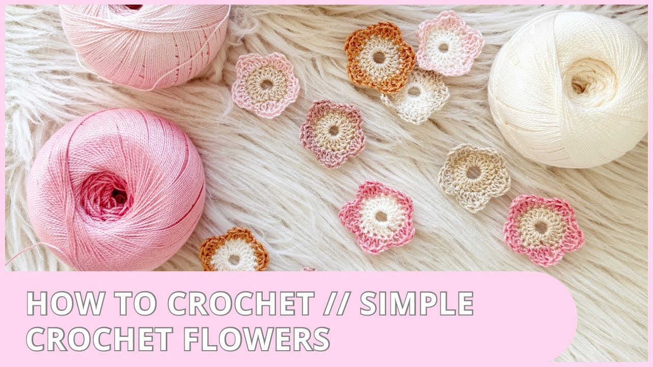 Easy Crochet Flower Tutorial // How to Crochet // Simple Crochet Flower ...