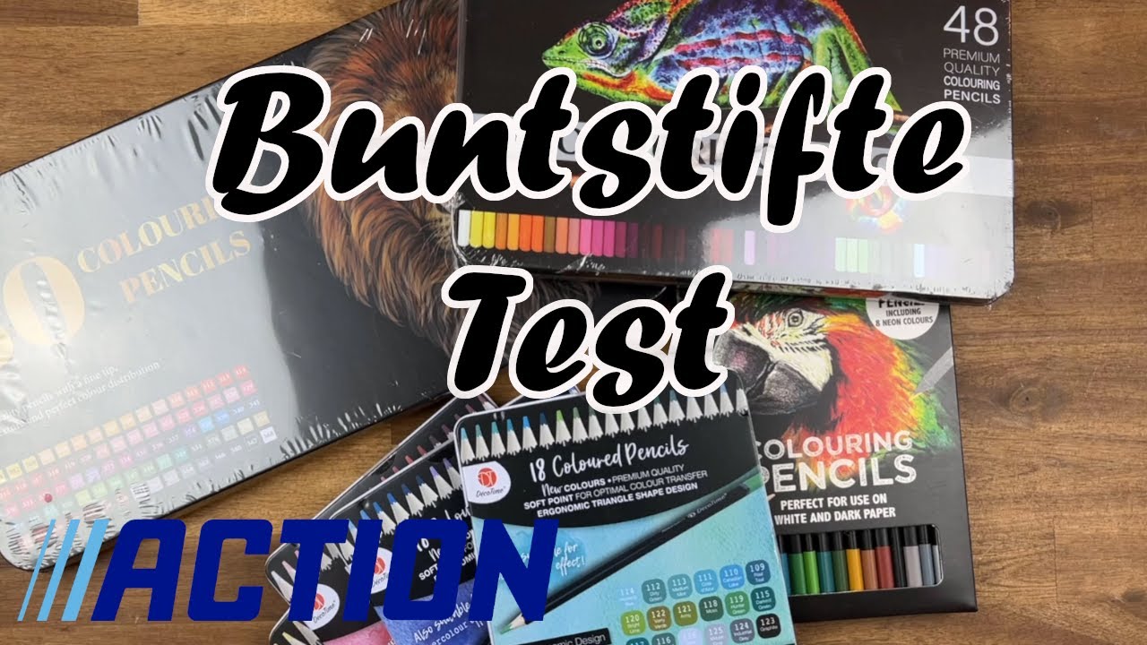 Großer Buntstifte Test extra lang mit Stiften aus dem Action - YouTube