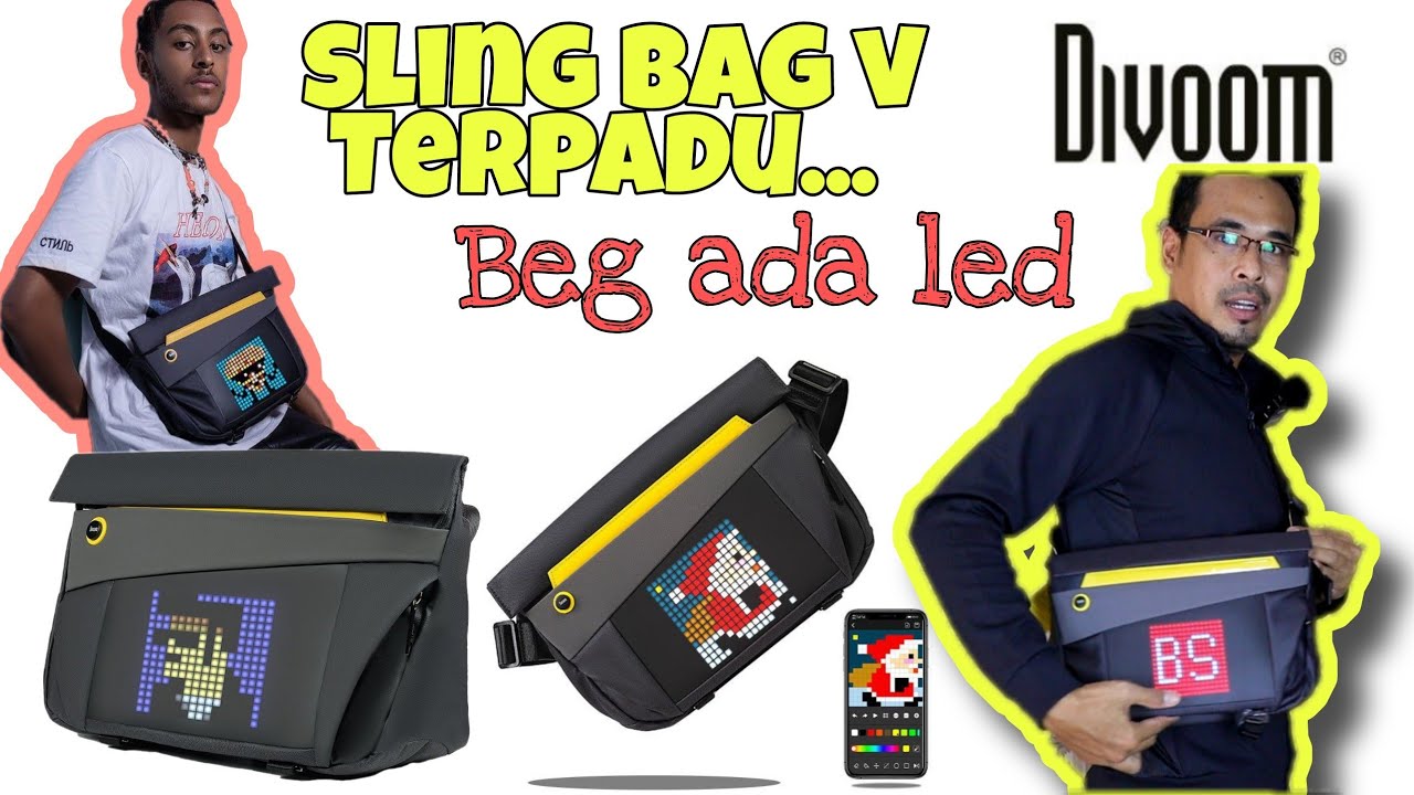 DIVOOM SLING BAG V | beg dengan led premium dan bergaya - YouTube