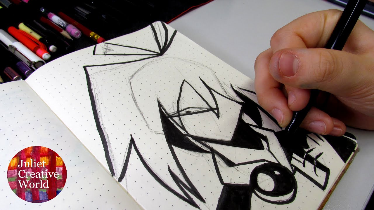 Manga style trauma character. Drawing tutorial in pencil and japanese ...