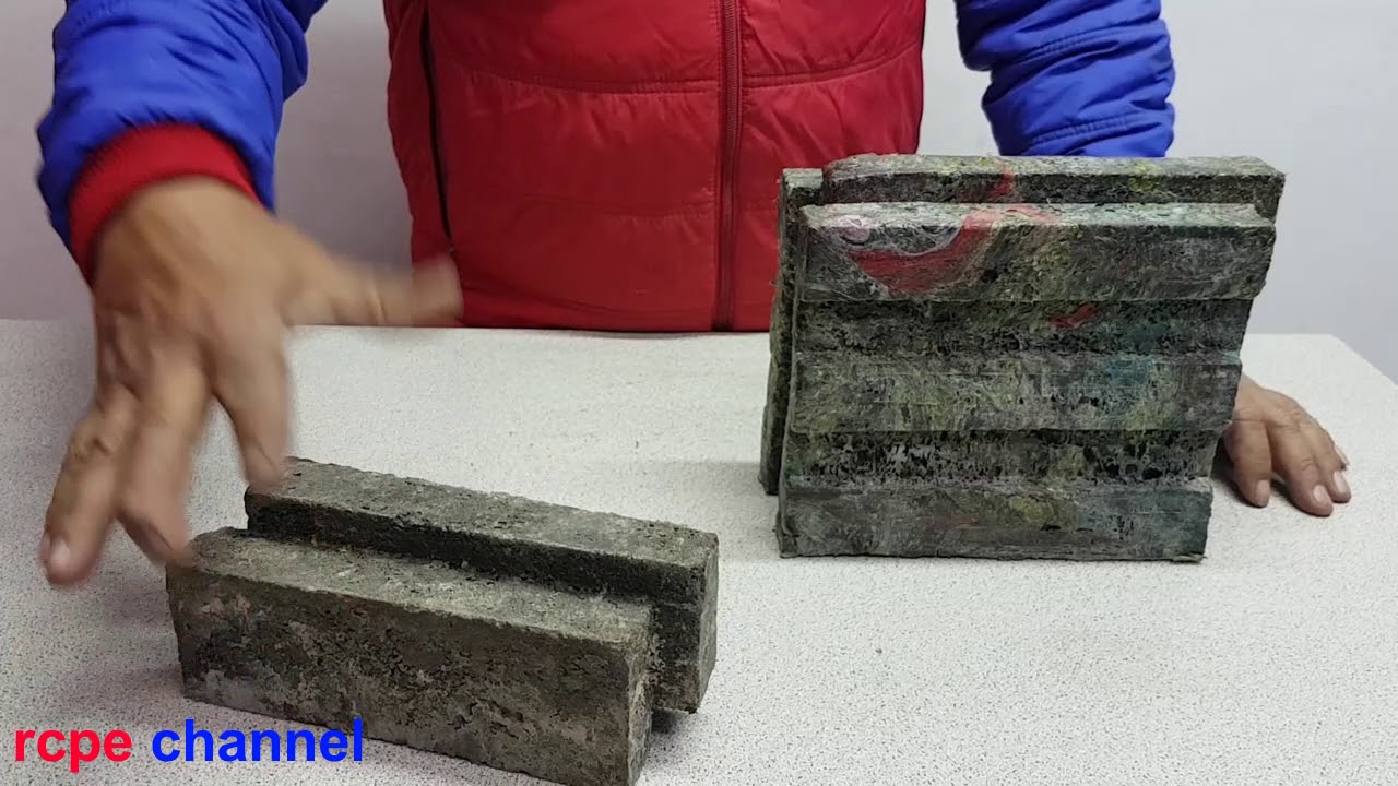 como hacer ladrillo de plástico, fundido - YouTube