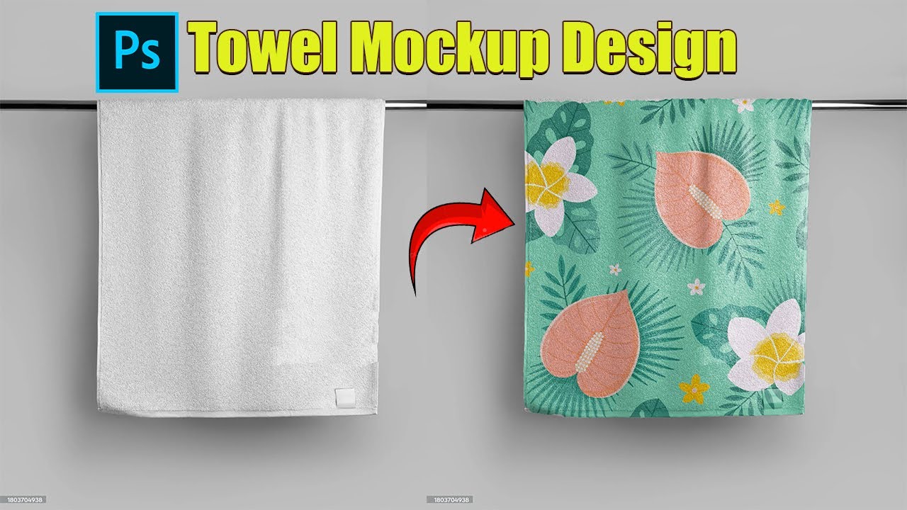 Cara Membuat Desain Mockup Handuk di Photoshop 2024 | Towel Mockup ...