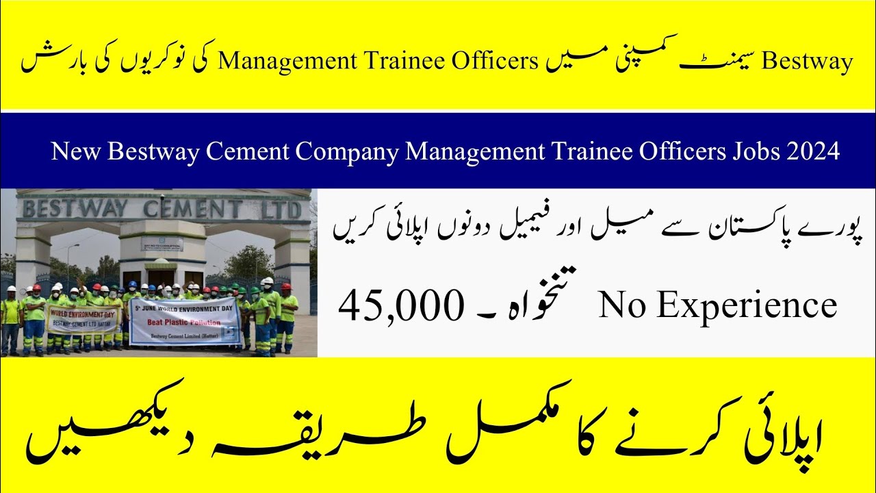 Bestway Cement Company Management Trainee Officers Jobs 2024- New Career Opportunity- how to ...
