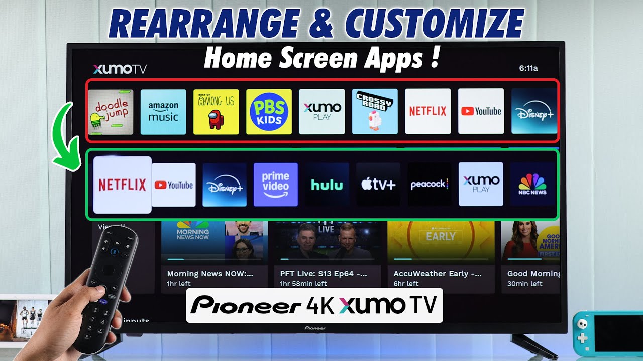 Pioneer 4K Xumo TV: How To Rearrange and Customize Home Screen Apps ...
