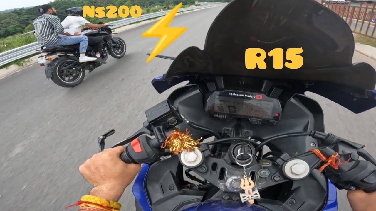 R15 v3 🆚 ns200 ⚡ With crazy Rider | Guess the winner🏆 - YouTube