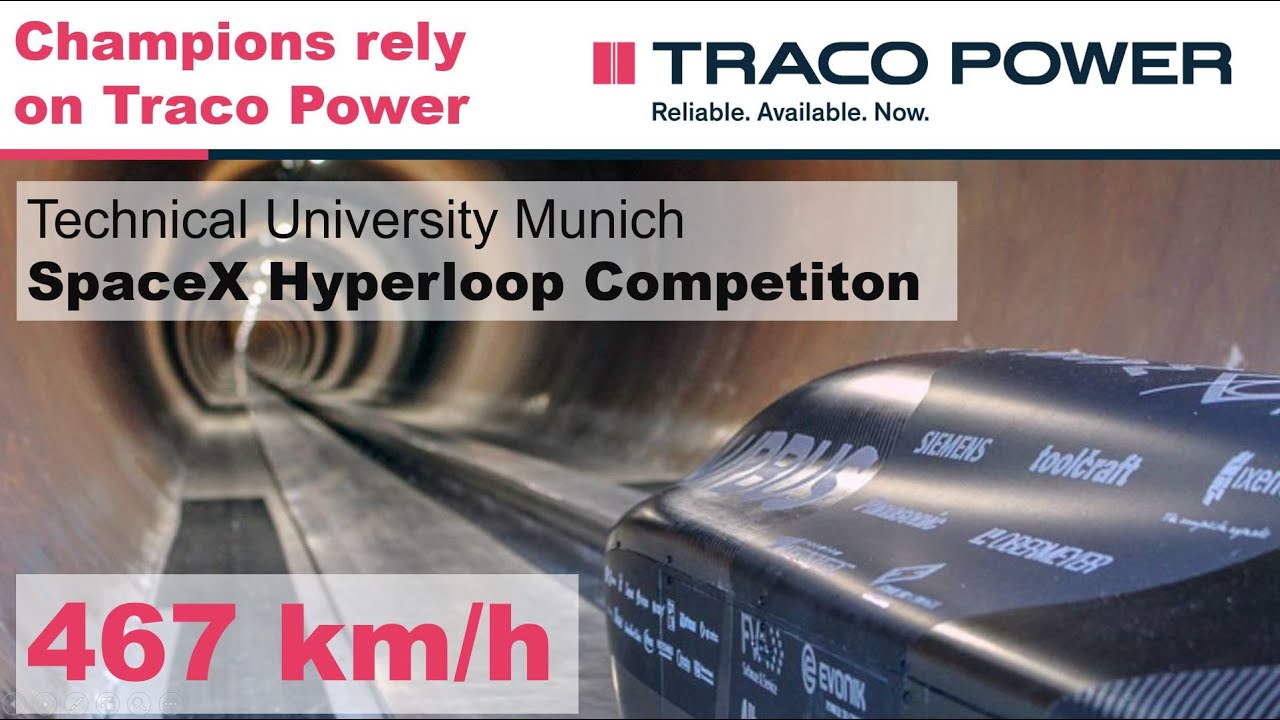 Traco Power DC/DC converter in the SpaceX Hyperloop TUM WARR pod - YouTube