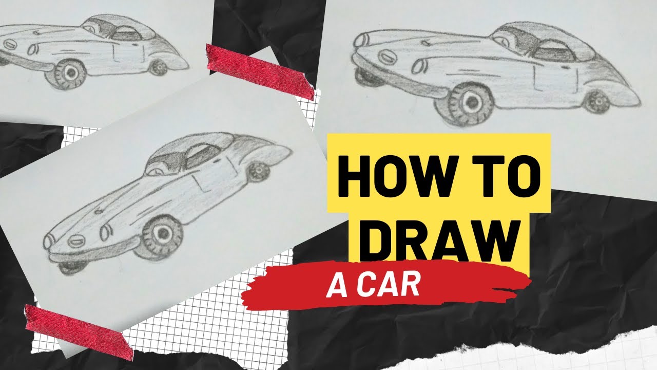 how to draw a car | cara menggambar mobil mudah - YouTube