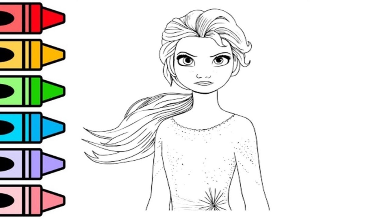 Angry Elsa Frozen Drawing, Painting And Coloring For Kids And Toddlers ...
