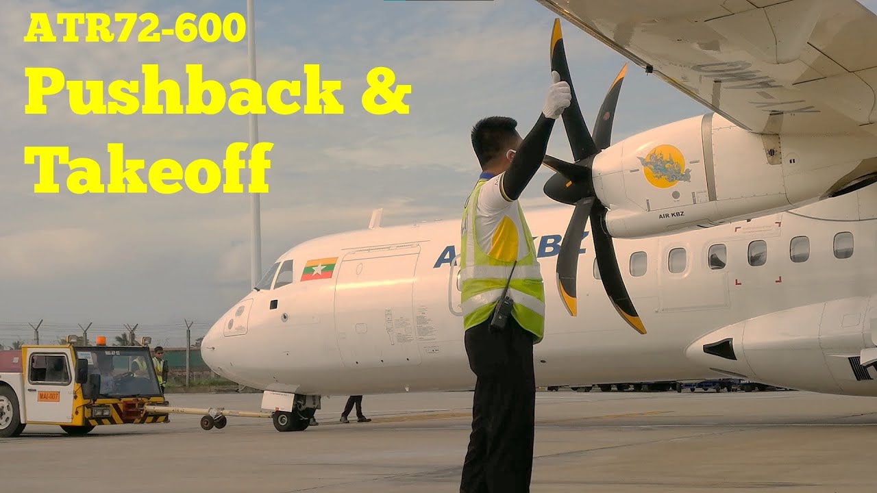🔰ATR72-600 Pushback, Engine Start, and Takeoff 🚀 - YouTube