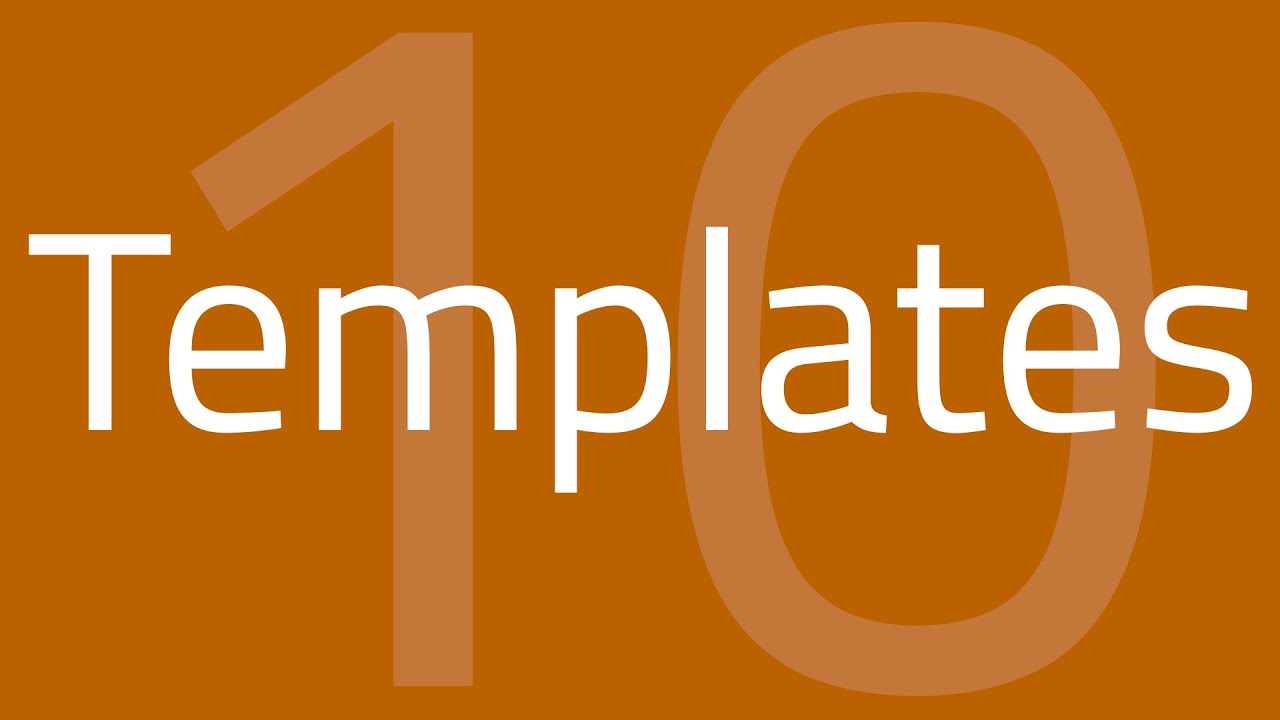 10. Templates | Data Structures | FCIS ASU - YouTube