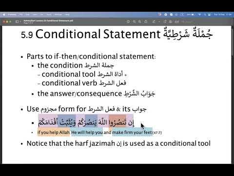 Nahwu (Foundation) Lesson 23: Conditional Statement - YouTube
