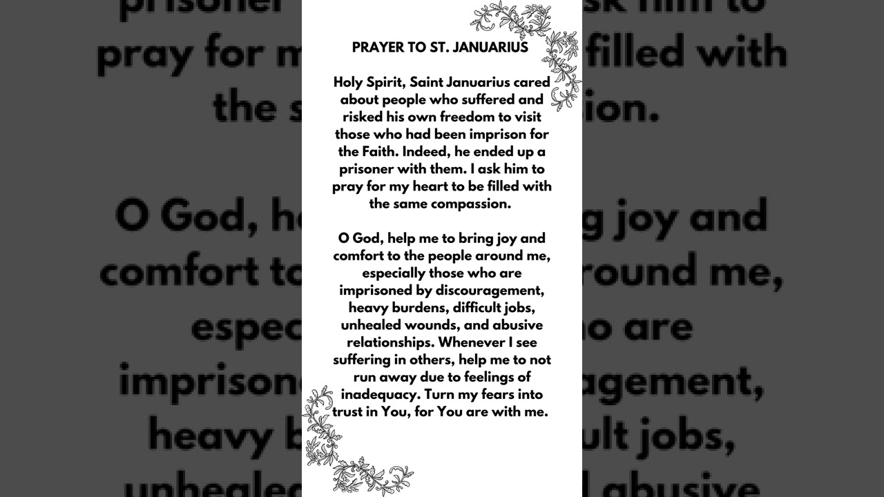POWERFUL PRAYER TO ST. JANUARIUS | September 19 | Saint of the day ...