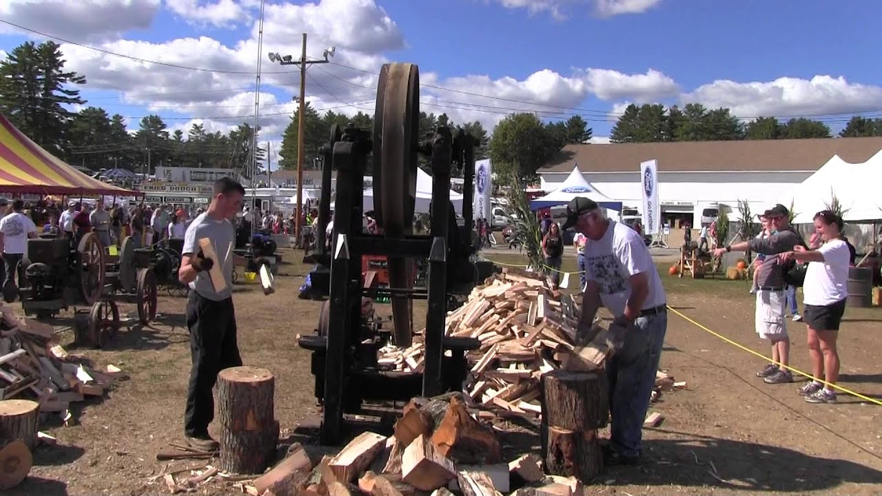 Rare Antique Dual Wood Splitter 2013 Deerfield Fair - YouTube