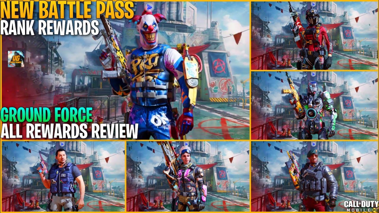 CODM SEASON 5 | ALL BATTLE PASS REWARDS ,GROUND FORCE REWARDS & RANK ...
