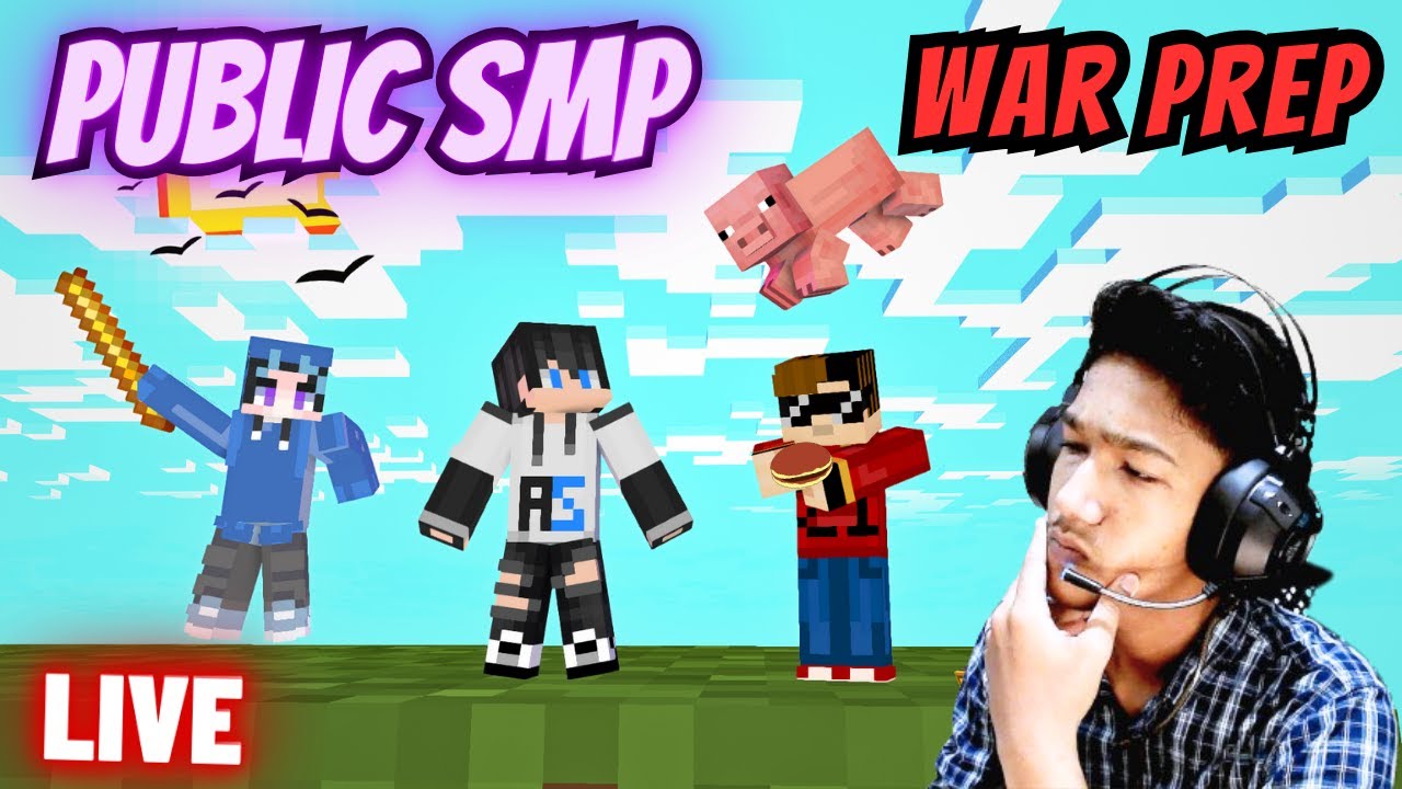 24/7 PUBLIC SERVER SMP | Minecraft Live | HydroZen | War Prep - YouTube