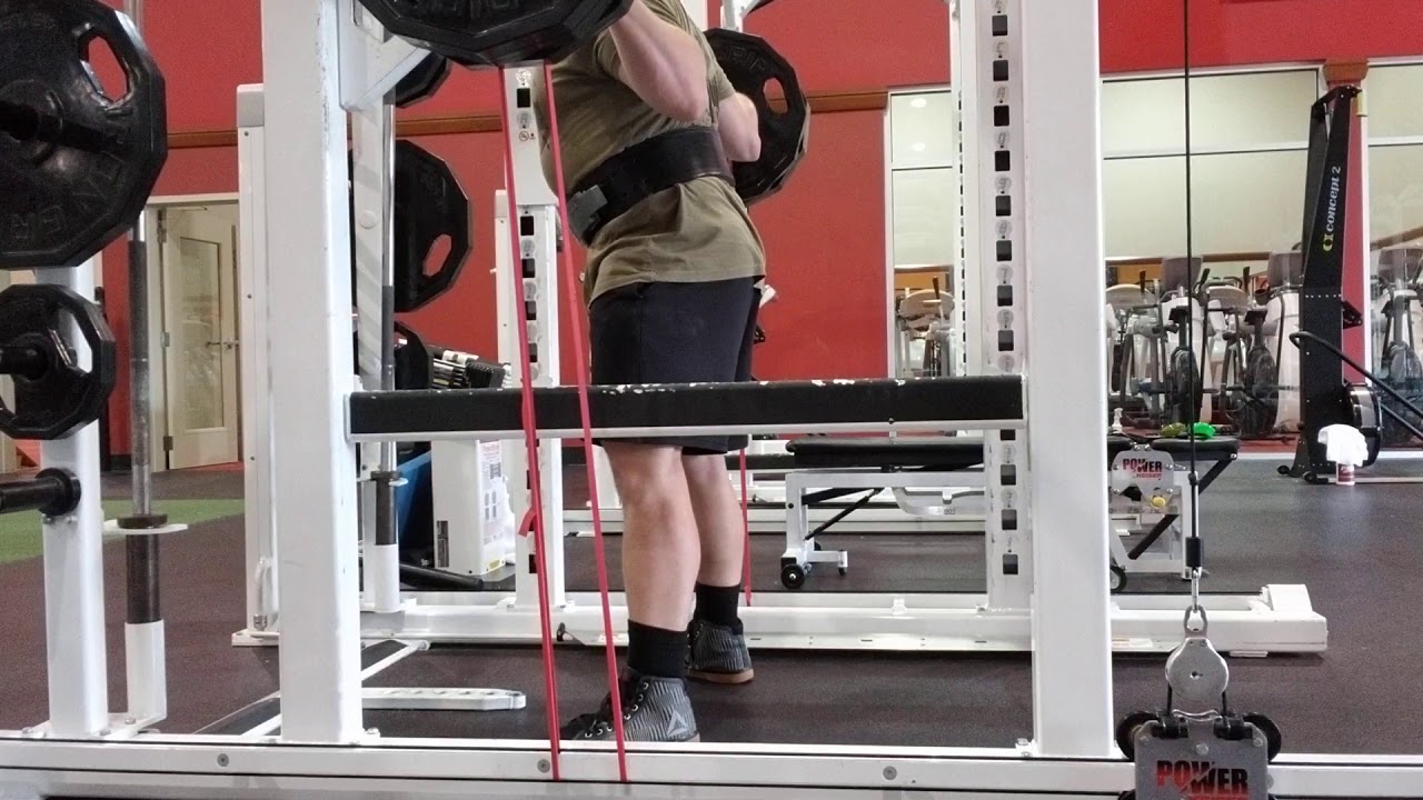 Squat with Bands (doubled mini's) - YouTube