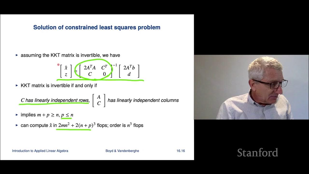 Stanford ENGR108: Introduction to Applied Linear Algebra | 2020 | Lecture 46-VMLS solve cstr LS ...