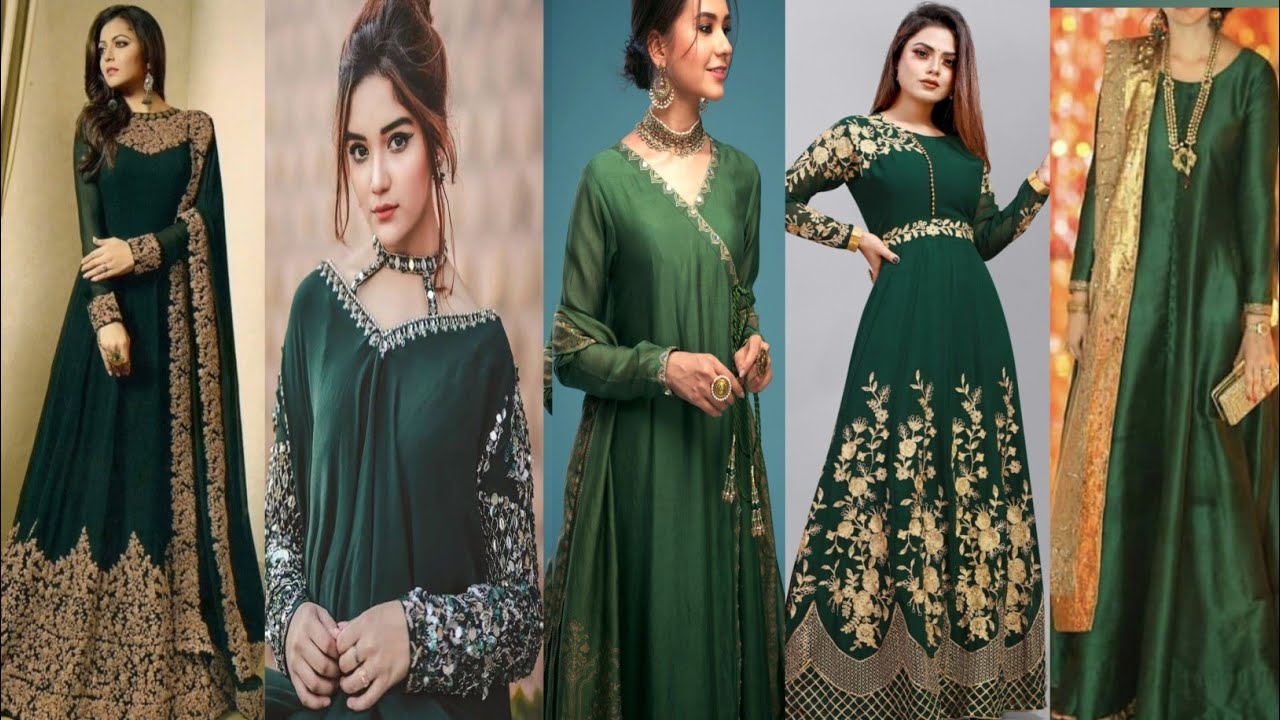 Dark Green Dress For Girls|Dark Green Party Dresess 2024|Gorgeous Green ...