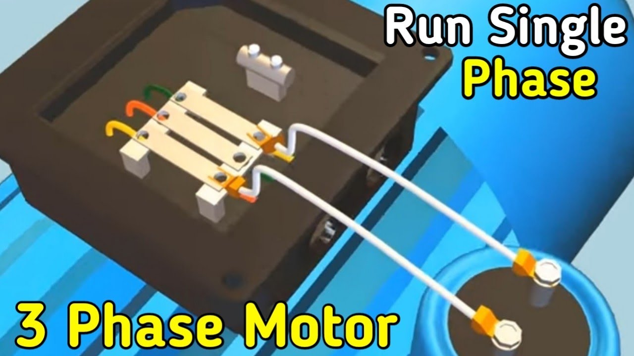 How to Run 3 Phase Motor on Single Phase || 3 Phase Motor ko Single ...