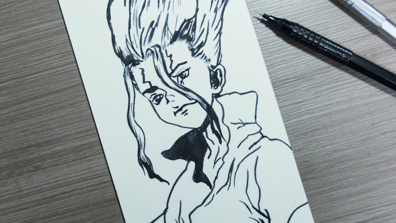 How To Draw Ishigami Senkuu | Dr. Stone | step by step drawing anime ...