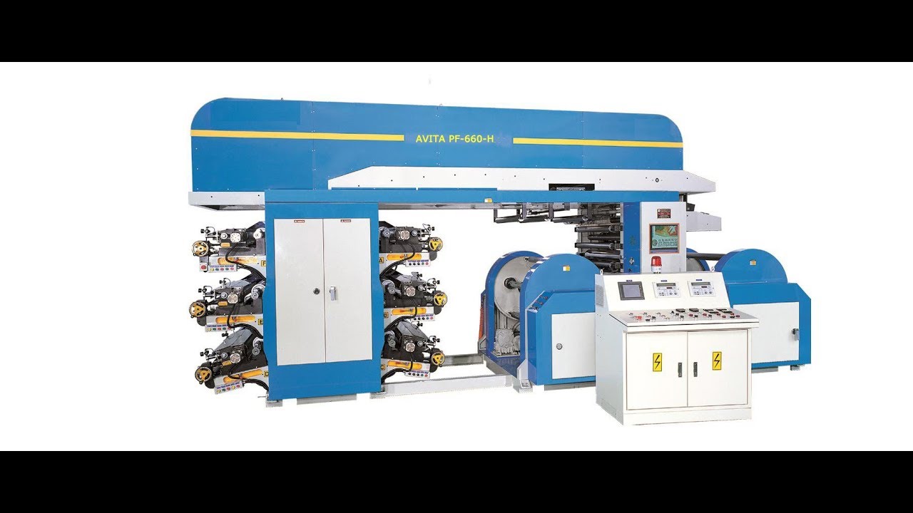 High Speed 6 color printing machine with doctor blade ink system - YouTube