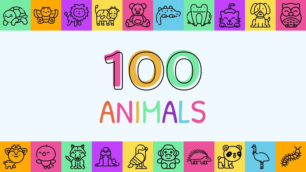 100 Animals | App for little learners - YouTube
