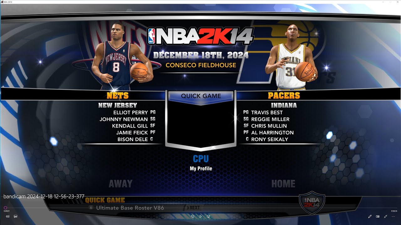 NBA 2k14 Сезон 1999 - 2000 восьмой тур New Jersey NETS - Indiana PACERS ...