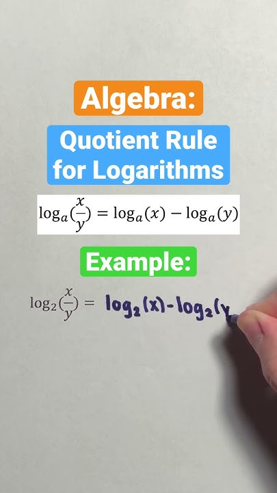 Quotient Rule for Logarithms #Shorts #logarithms #algebra #math # ...