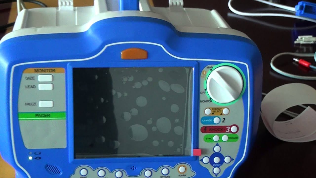DM7000 defibrillator monitor operation instruction - YouTube
