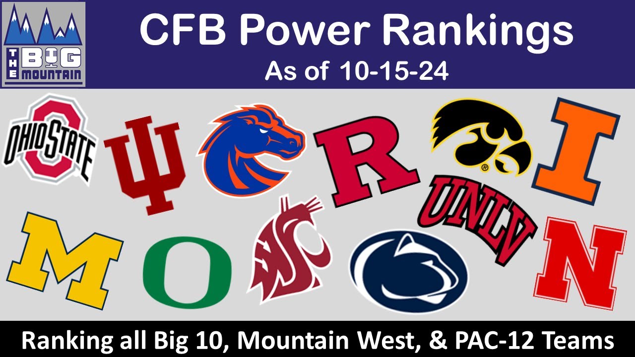 College Football Power Rankings After Week 7 - Big Ten, Mountain West ...