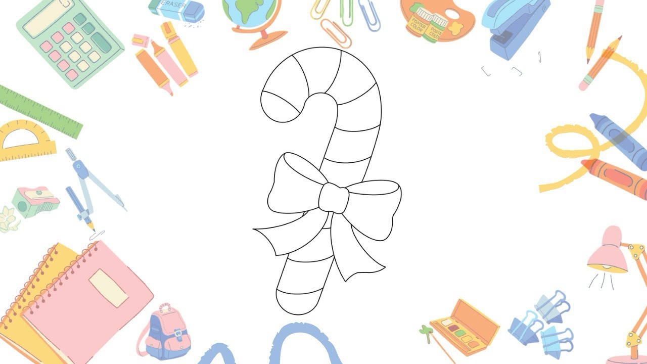 How To Draw A Cane- Playing and Colouring For Kids - YouTube