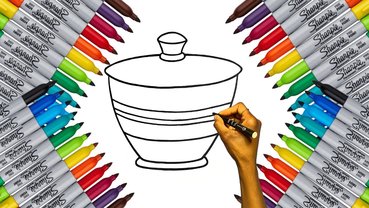 Learn how to Draw | Pot Coloring For Kids |Topf Zeichnet , Topf Malen ...