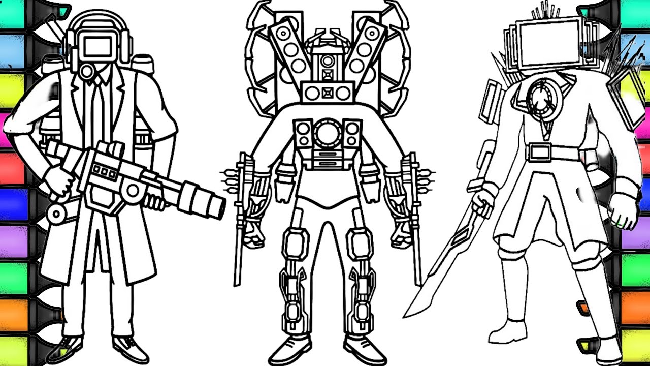 Coloring TITAN SPEAKERMAN & TITAN CAMERAMAN & TITAN TV MAN / HOW TO ...