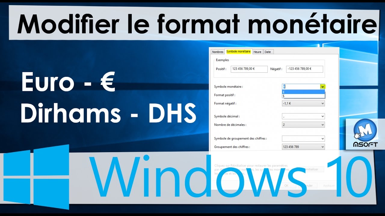 Windows 10 | Modifier le format monétaire | Msoft | (Darija) - YouTube