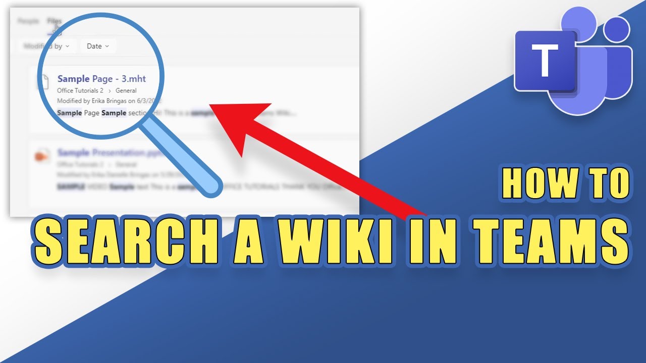 How to SEARCH a Wiki in TEAMS (work-around) - YouTube