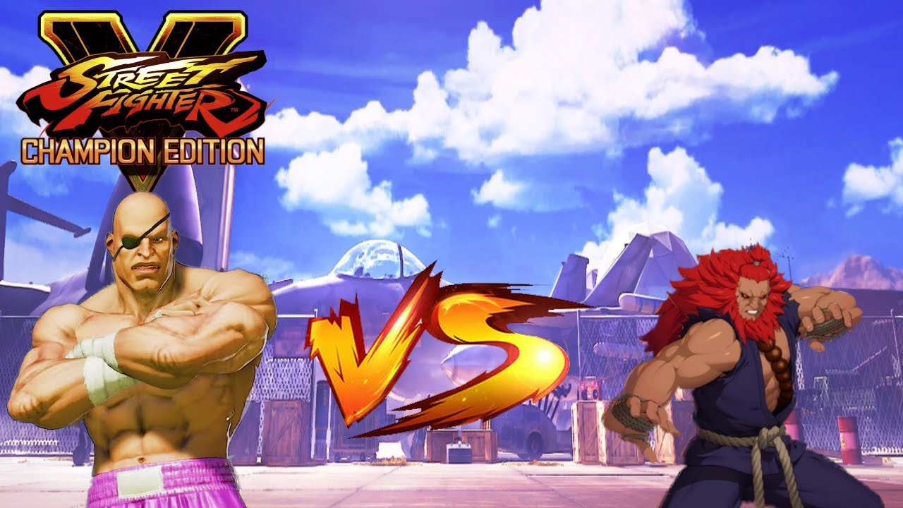 Street Fighter 5 Sagat Vs Akuma Hardest Difficulty - YouTube