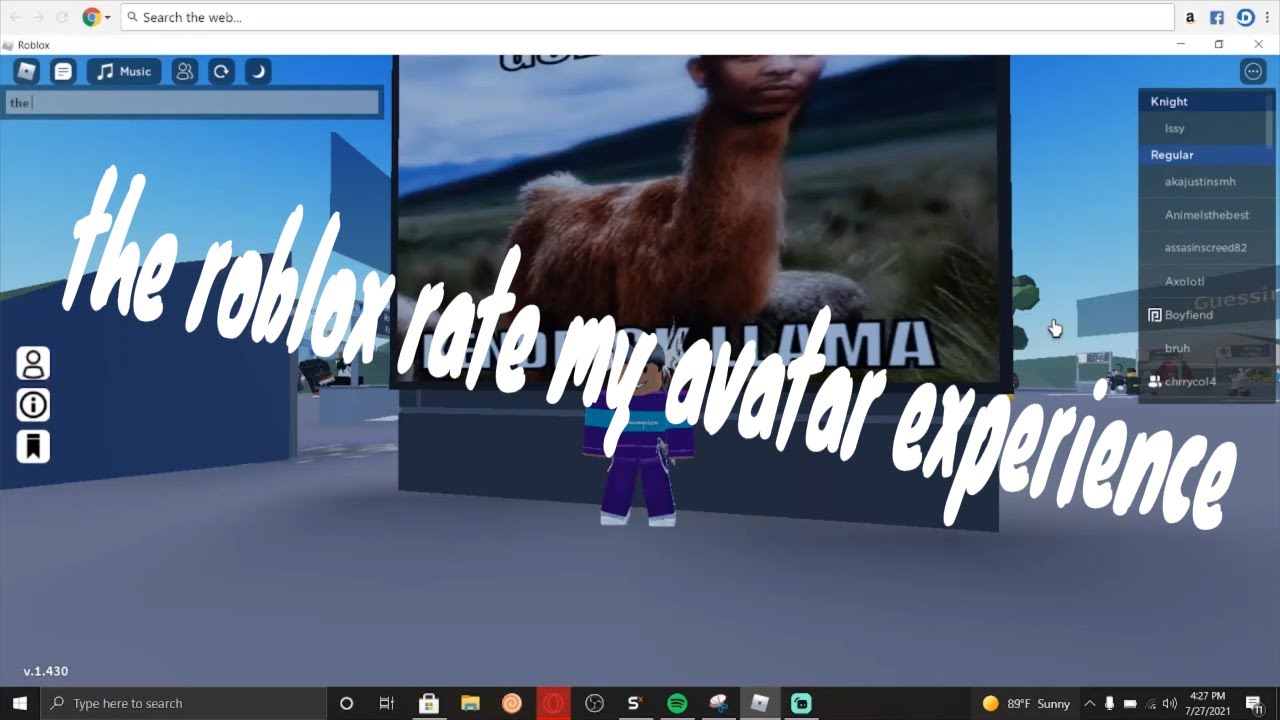 the roblox rate my avatar experience - YouTube