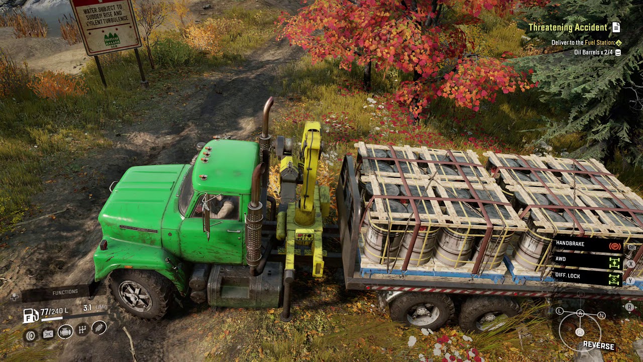 Collecting second load of oil barrels in Snowrunner (Xbox One X) - YouTube