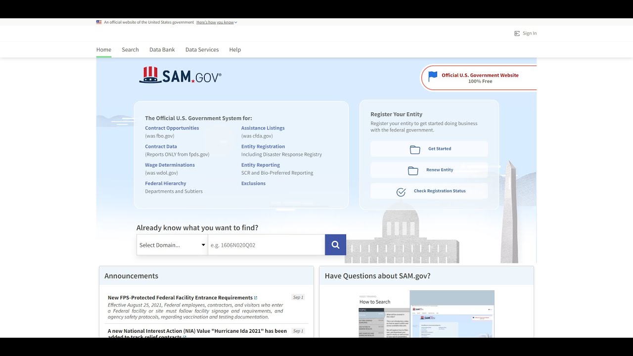 System for Award Management (SAM) Registration - YouTube
