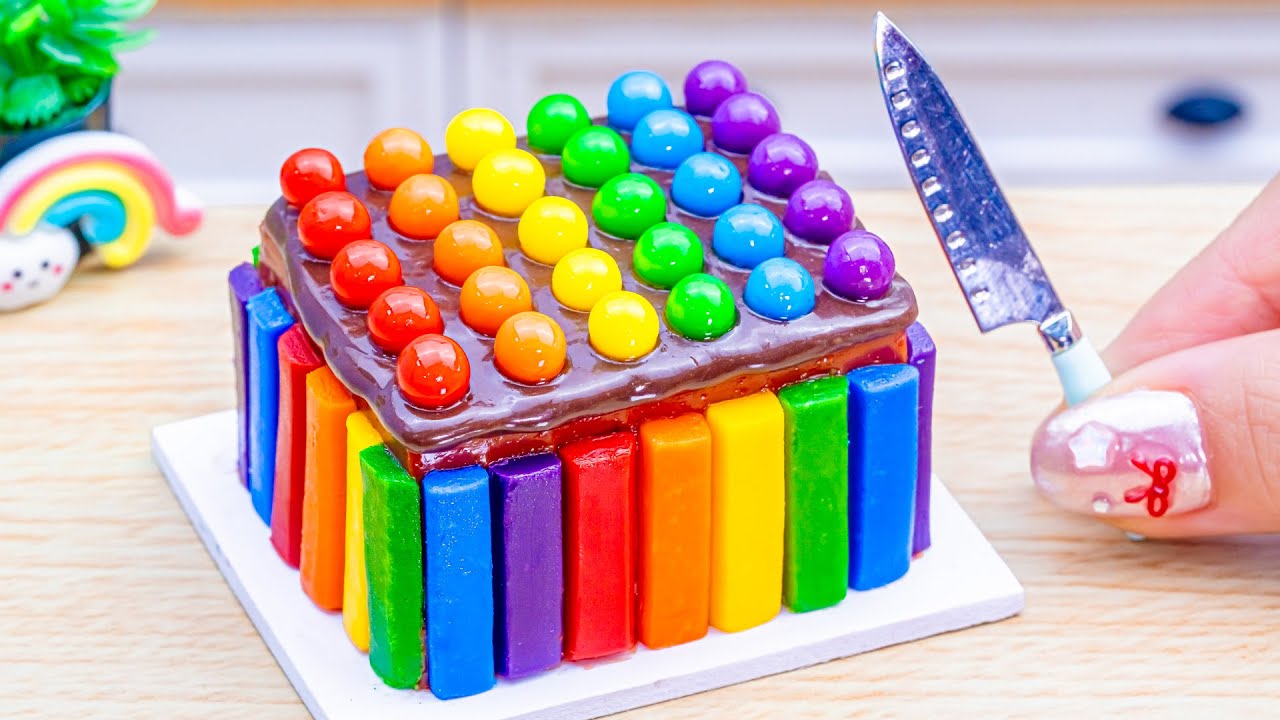 Amazing Mini Rainbow Cake Recipe🌈Yummy Miniature Colorful Chocolate ...